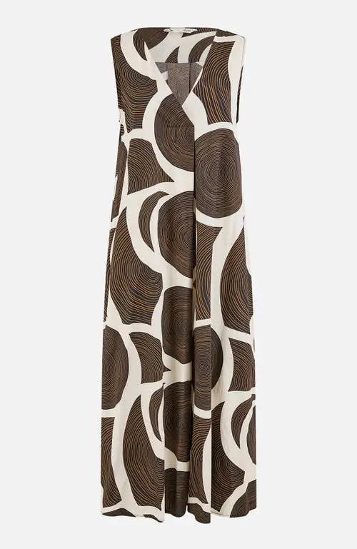 YUMI Sleeveless V-neck Midi Dress