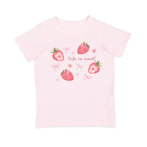 SWEET WINK Strawberry Short Sleeve T-shirt - Ballet Pink