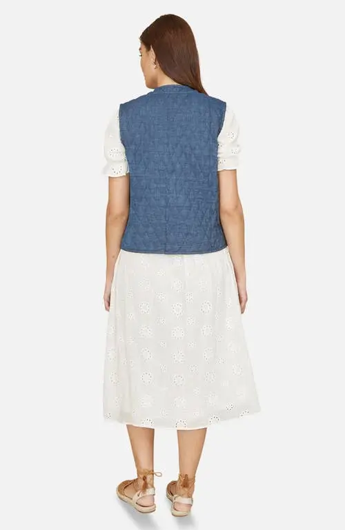 YUMI Reversible Quilted Tie-front Waistcoat