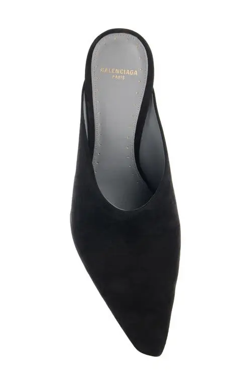 Balenciaga Duchesse Pointed Toe Mule - Black