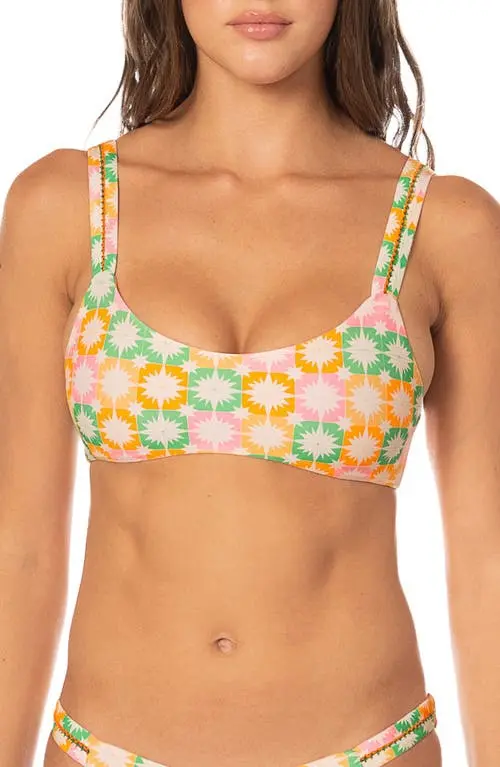 MAAJI Nalai Tropical Tiles Reversible Bikini Top - Open Orange