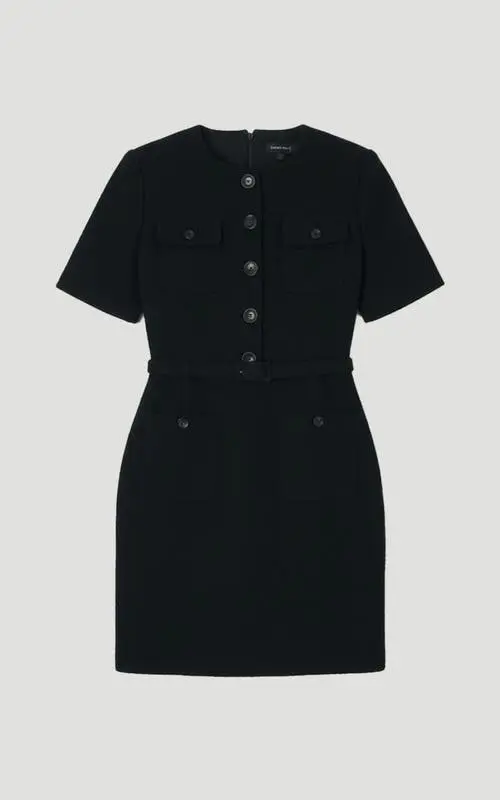 Karen Millen Tweed Belted Mini Dress