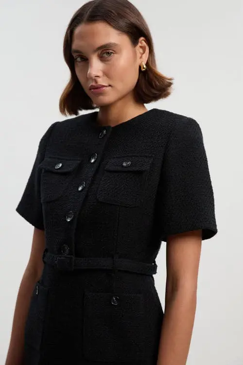 Karen Millen Tweed Belted Mini Dress