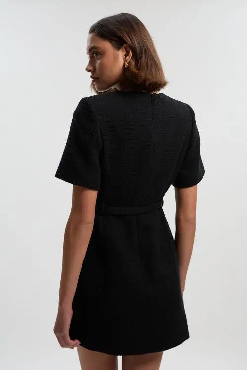 Karen Millen Tweed Belted Mini Dress