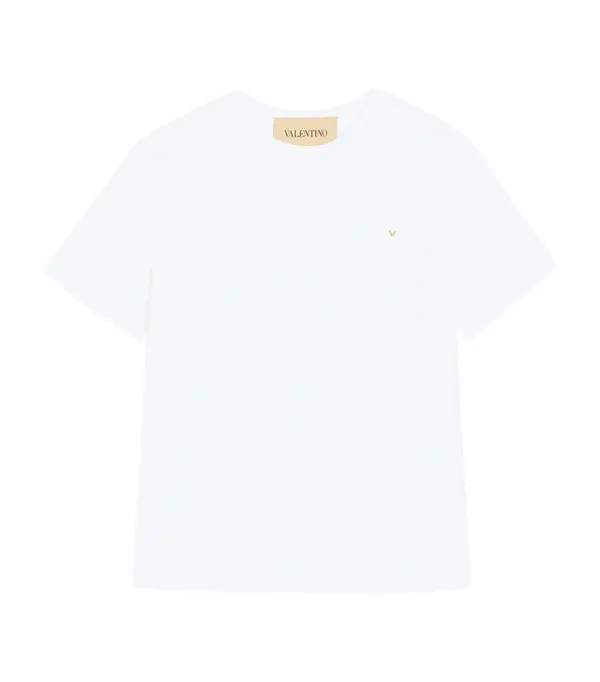 Valentino Garavani Cotton Vgold T-shirt - White