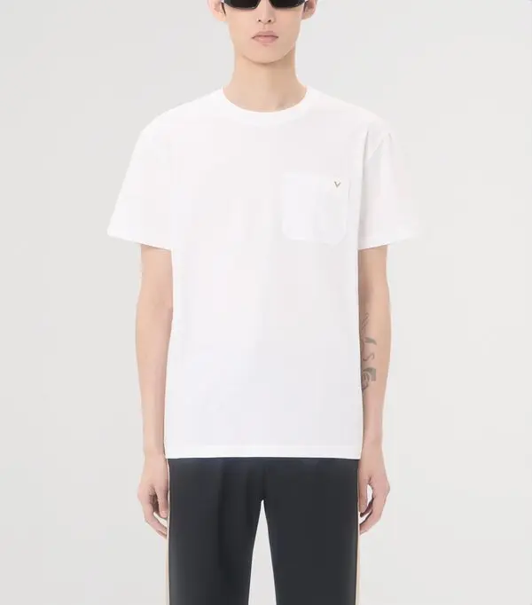 Valentino Garavani Cotton Vgold T-shirt - White