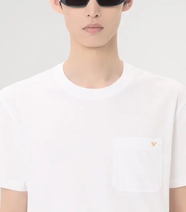 Valentino Garavani Cotton Vgold T-shirt - White