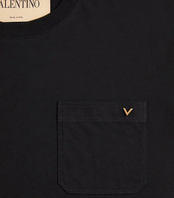 Valentino Garavani Cotton Vgold T-shirt - Black