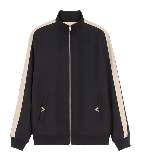 Valentino Garavani Jersey Vgold Track Jacket - Black