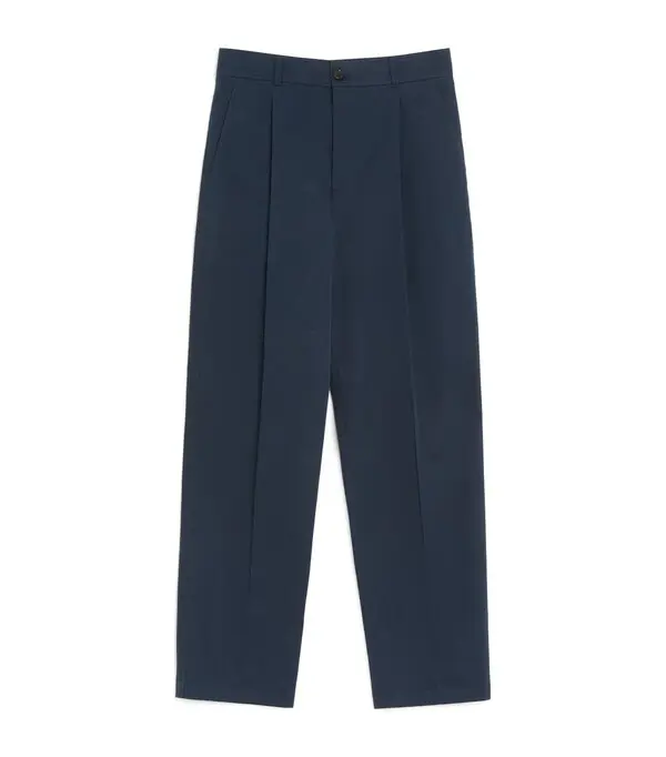 Valentino Garavani Cotton Pleated Straight Chinos