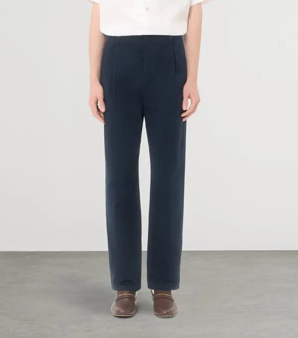 Valentino Garavani Cotton Pleated Straight Chinos