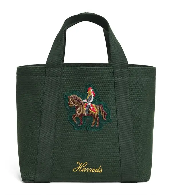 Harrods Canvas Horse Tote Bag - Green