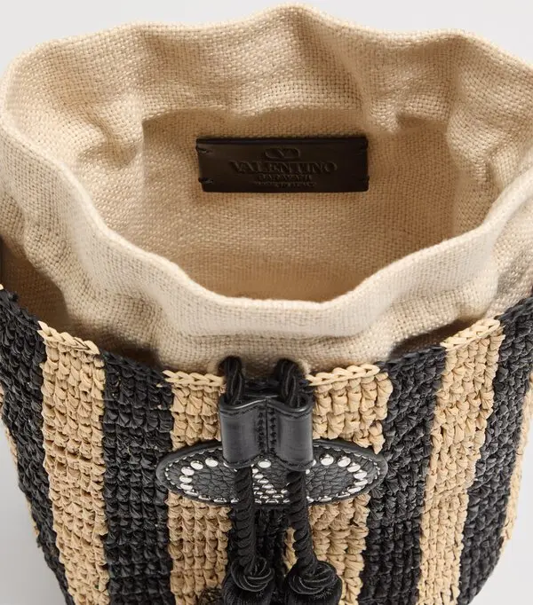 Valentino Garavani Small Raffia Bucket Bag