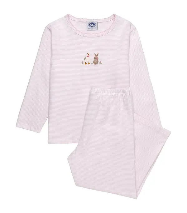 Trotters Cotton Jersey Duck And Bunny Pyjama Set - Pink