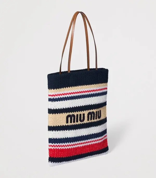 Miu Miu Raffia-effect Woven Tote