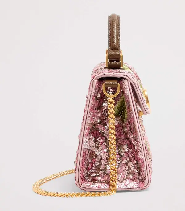 Valentino Garavani Mini Sequinned Vsling Top-handle Bag - Pink