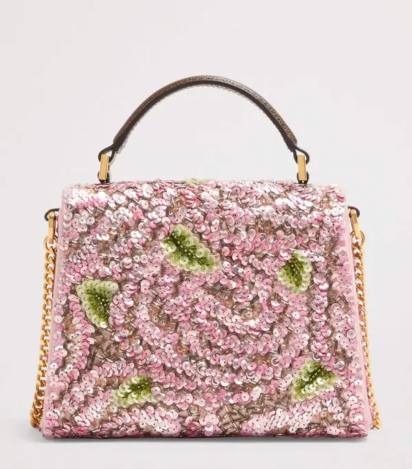 Valentino Garavani Mini Sequinned Vsling Top-handle Bag - Pink