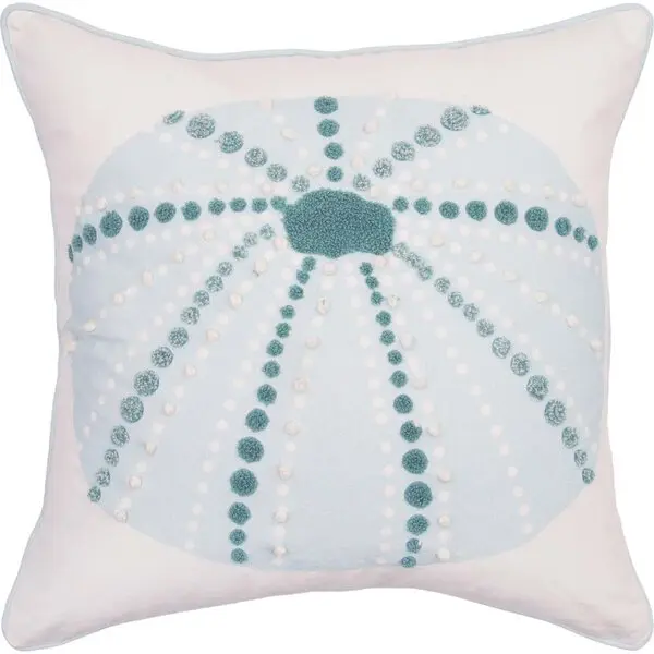 C&F HOME Sea Urchin Shores Graphic Print Geometric Embellished Throw Pillow - Green