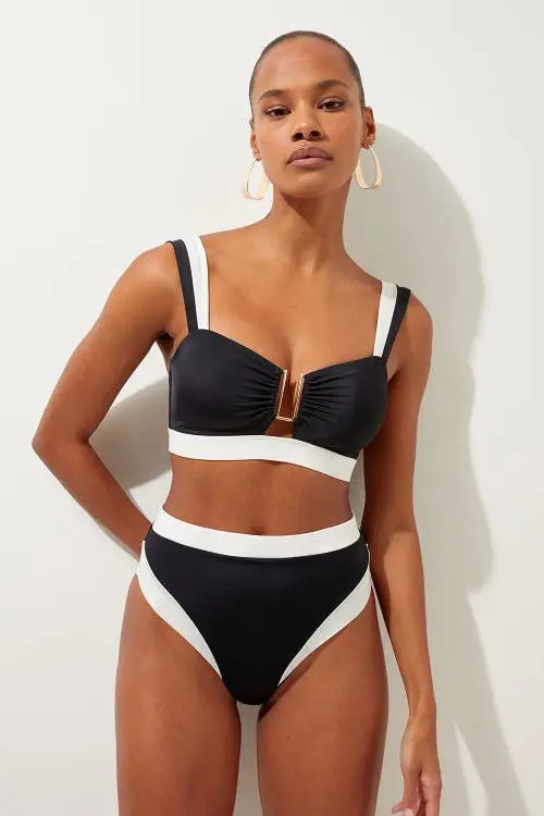 Karen Millen Trim Detail Detachable Strap Bikini Top
