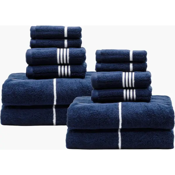 ITALIC Miramar Bath Towel Family Set - Navy/white