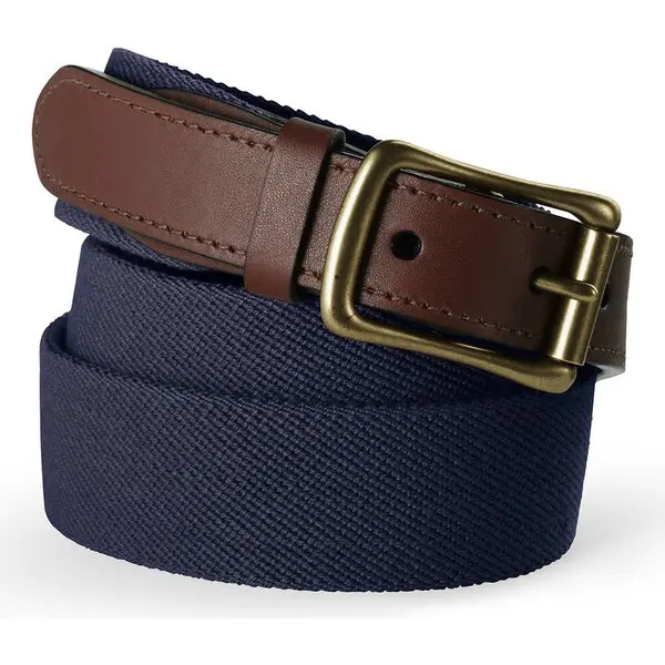 LANDS' END Elastic Surcingle Belt - Radiant Navy