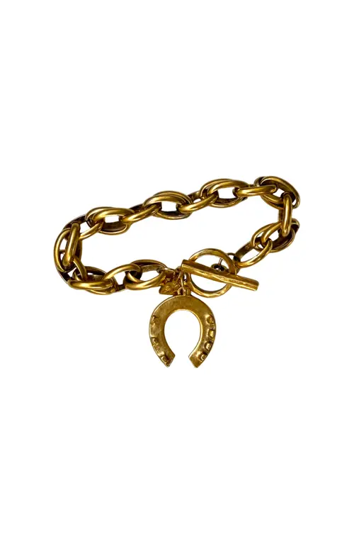 SCCOLLECTION Lucky Horseshoe Charm Bracelet - Gold