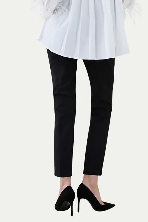 Karen Millen Petite Techno Woven Trousers - Black