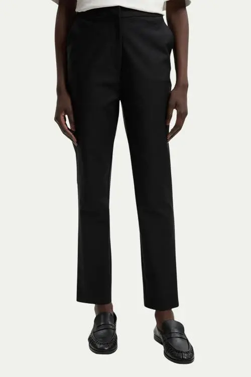 Karen Millen Essential Techno Woven Trousers - Black