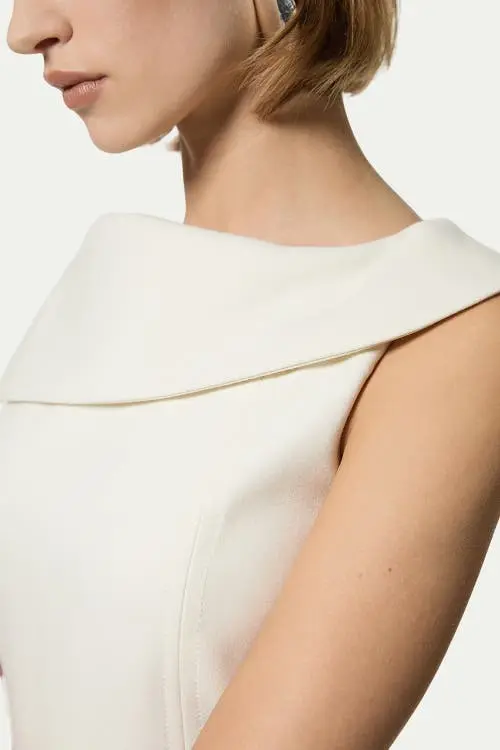 Karen Millen Asymmetric Neck Tailored Midi Dress