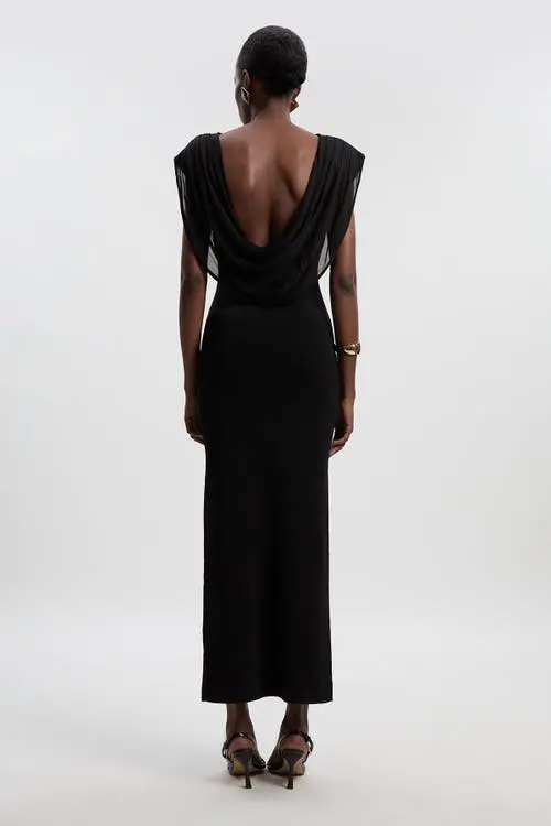 Karen Millen Sleeveless Plunge Back Maxi Dress