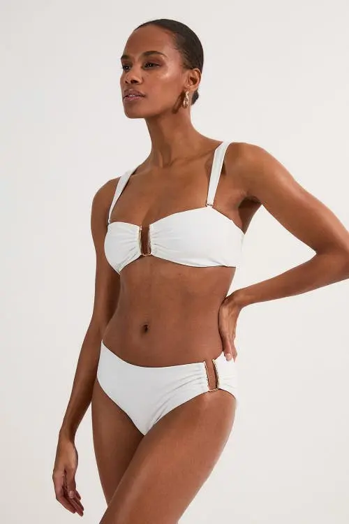 Karen Millen Detachable Strap Bikini Top With Gold Trim