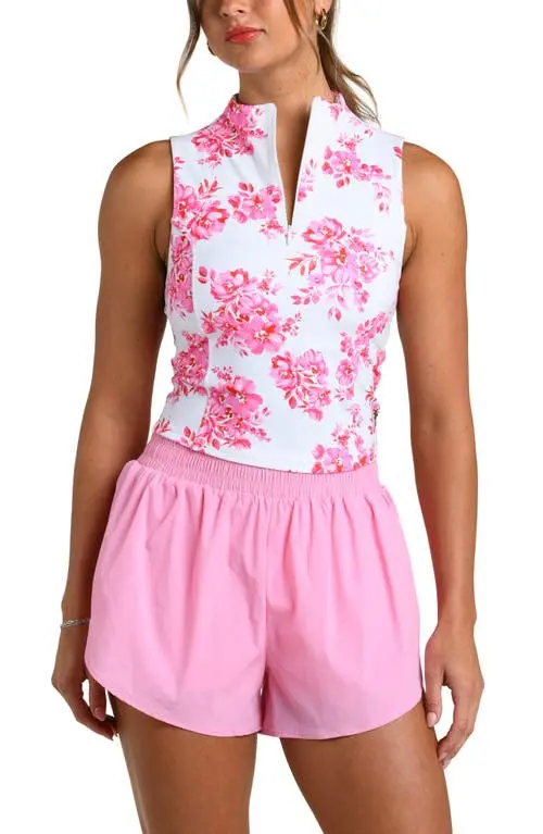 La Blanca Sleeveless Half Zip Top - White