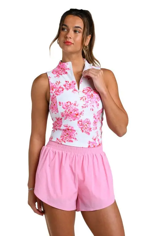 La Blanca Sleeveless Half Zip Top - White