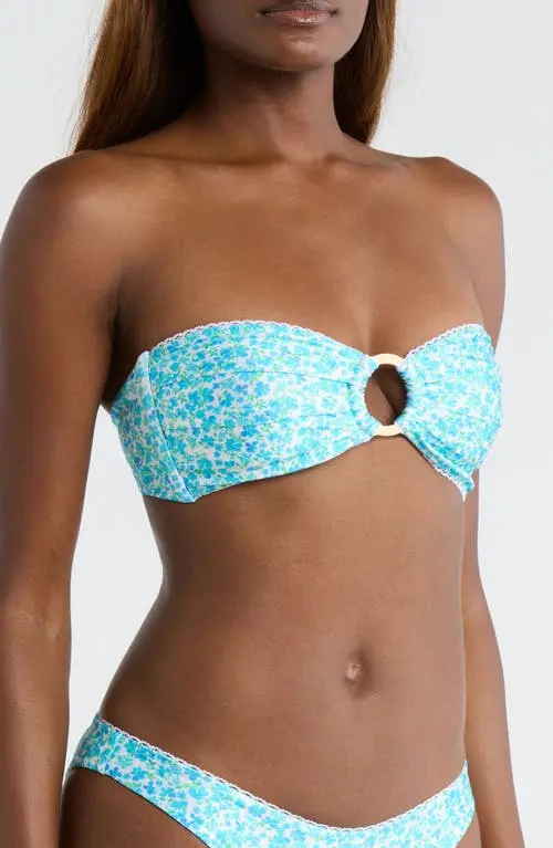 KULANI KINIS Floral Bandeau Bikini Top - Ocean Aura