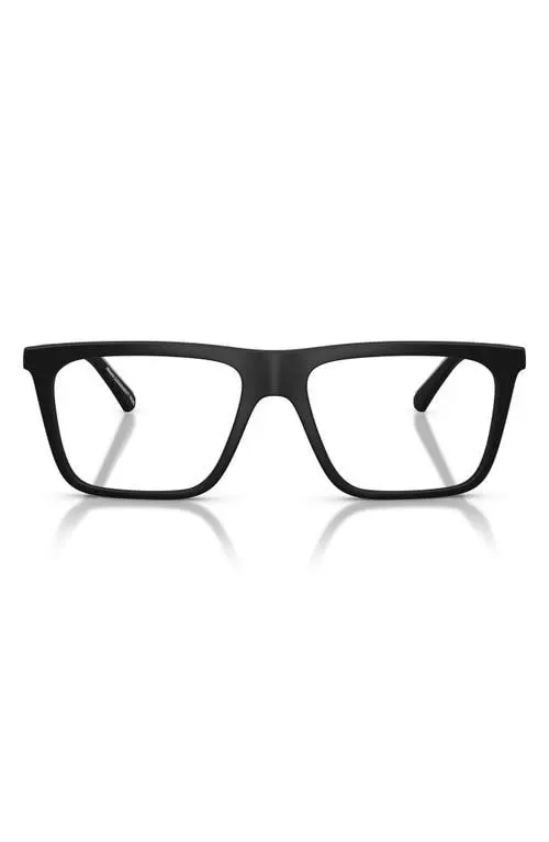 Emporio Armani 54mm Square Optical Glasses - Matte Black/clear