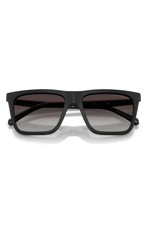 Emporio Armani 54mm Square Optical Glasses - Matte Black/clear