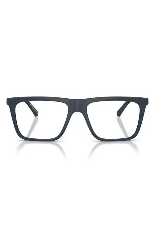 Emporio Armani 54mm Square Optical Glasses - Matte Blue/clear
