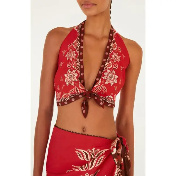 Farm Rio Rainika Garden Halter Top - Red