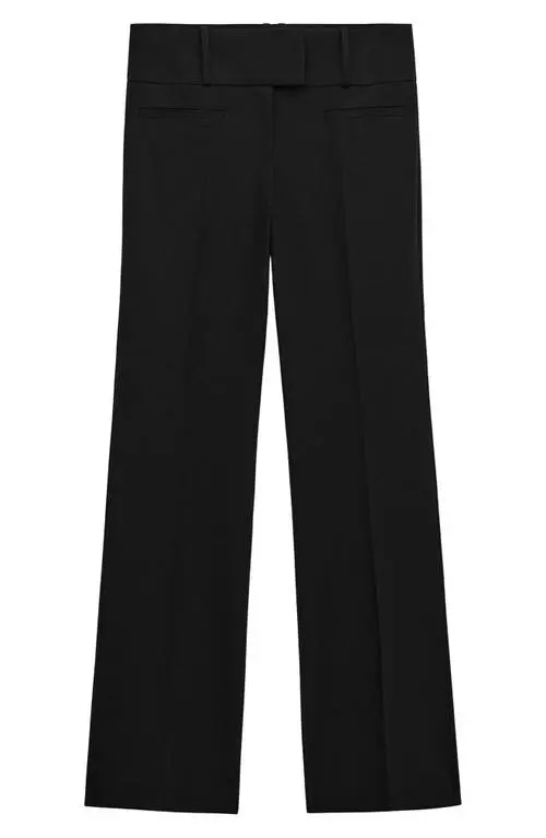 Mango Pleated Straight Leg Trousers - Black