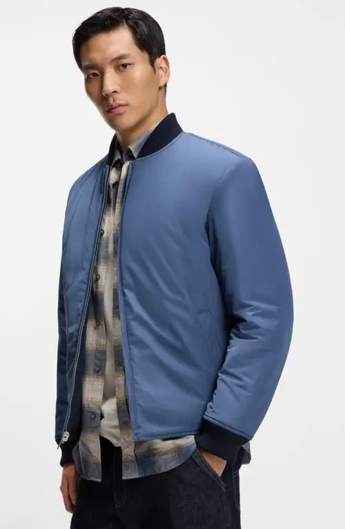 BOSS Quilted Water Repellent Reversible Bomber Jacket
