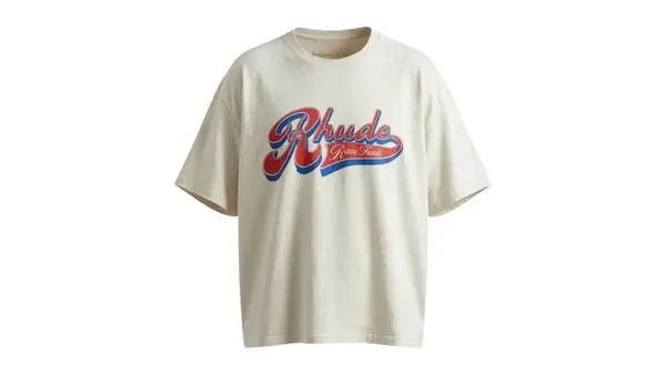 Rhude Pit Stop Tee Shirt - Vintage White/red/blue
