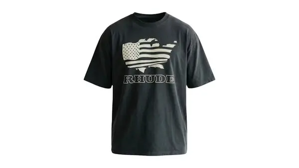 Rhude Banner Tee Shirt - Vintage Black/white