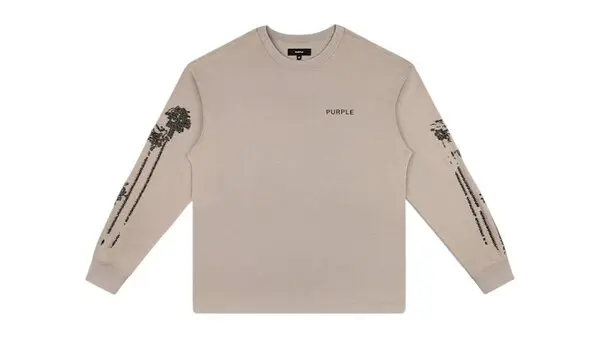 PURPLE BRAND P204tsrs226 Textured Jersey Long Sleeve Tee Shirt - Grey