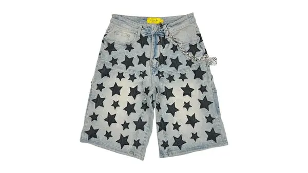 GUAPI Stars Denim V2 Shorts - Vintage Blue