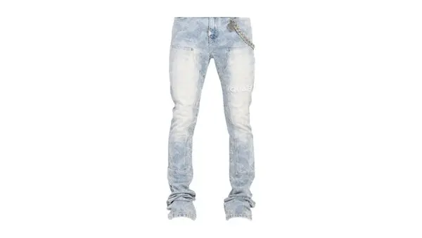 GUAPI Sashiko Denim Jeans - Aqua Blue
