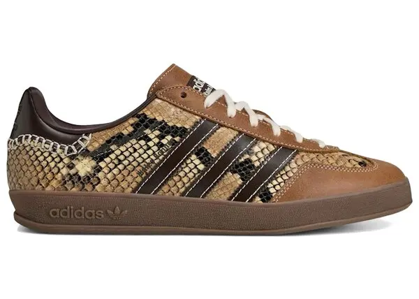 Adidas Gazelle Indoor Wales Bonner Snakeskin Sneakers - Dusty Rust/wonder White/core Burgundy