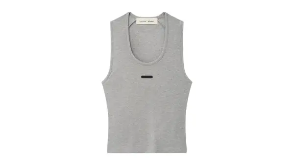 Fear Of God Essentials Rib Knit Fitted Tank - Concrete Heather