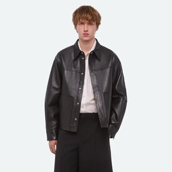 Helmut Lang Bonded Leather Trucker Jacket