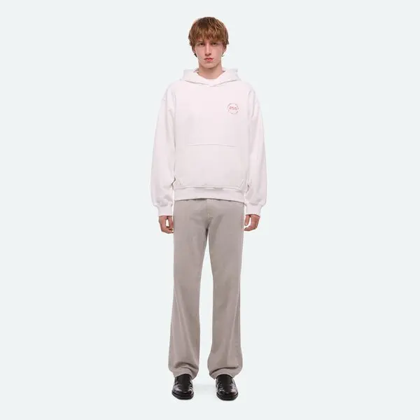 Helmut Lang Hooded Sweatshirt With Graphic - Optic White