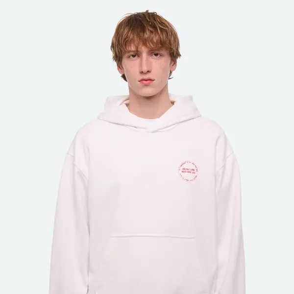 Helmut Lang Hooded Sweatshirt With Graphic - Optic White
